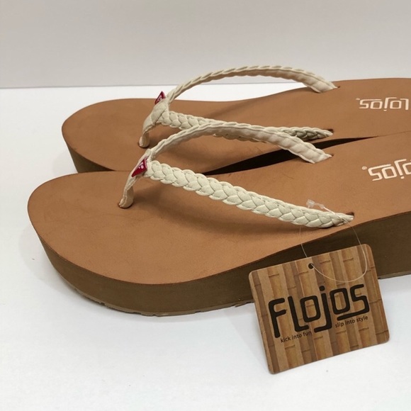 Flojos | Shoes | Flojos Haley Wedge Sandals Flip Flop Braid Thong ...